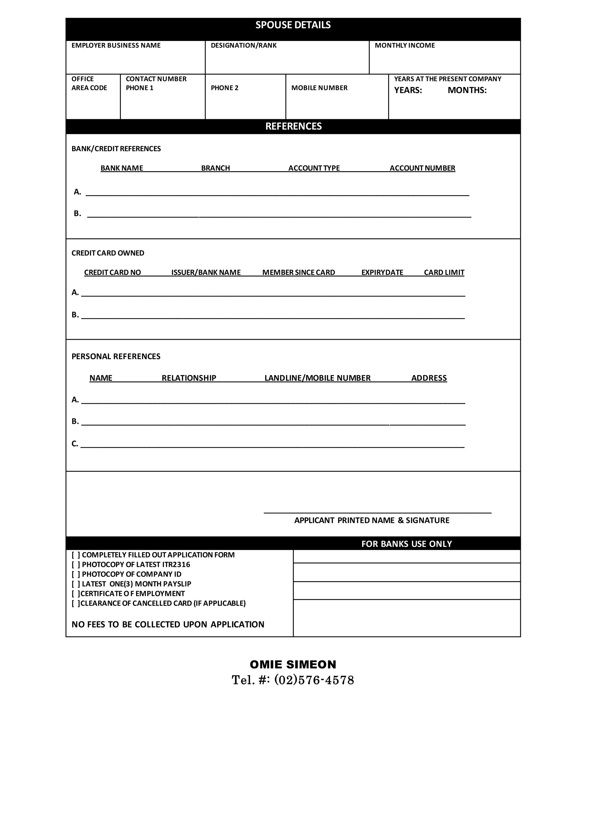CTBC BANK APPLICATION FORM | DOCX