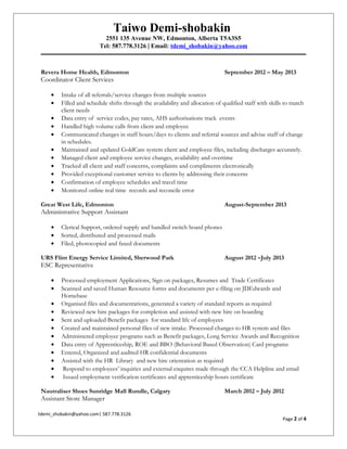 Taiwo resume 3 | PDF