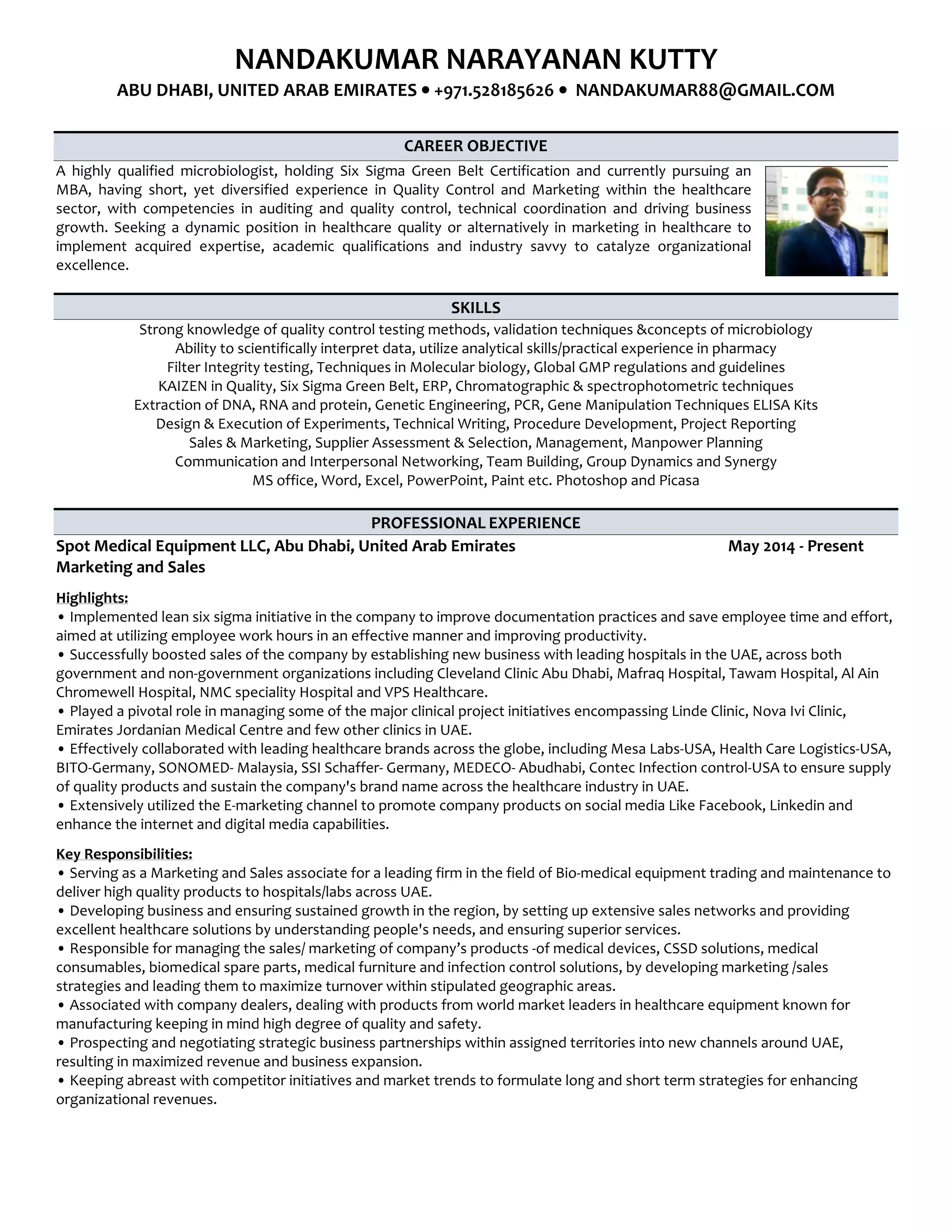 NANDAKUMAR CV for LinkedIn | PDF