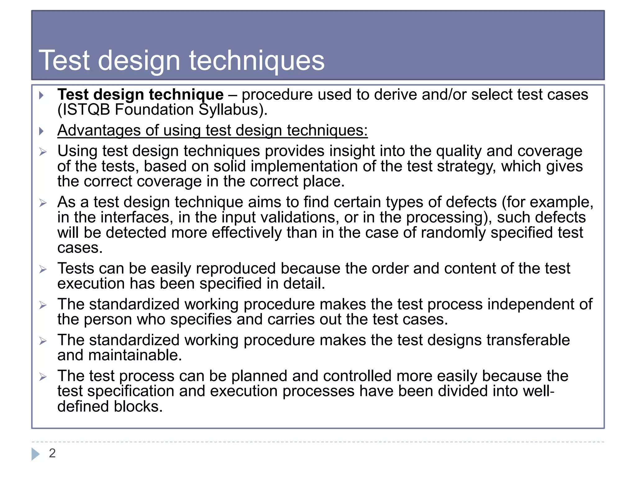 Test design techniques | PPT