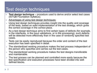 Test design techniques | PPT