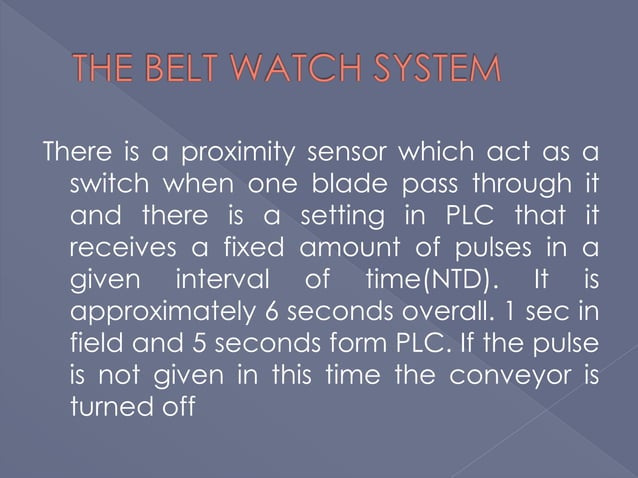 A PROJECT REPORT ON BELT WATCH SYSTEM FOR | PPTX | Business | Business ...