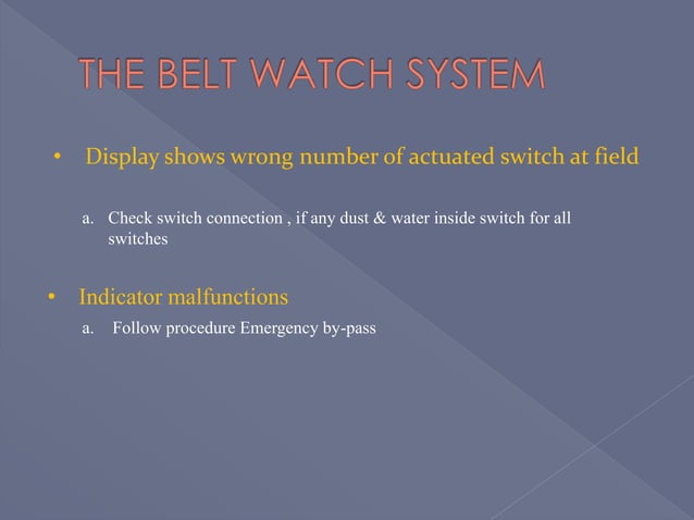 A PROJECT REPORT ON BELT WATCH SYSTEM FOR | PPTX | Business | Business ...