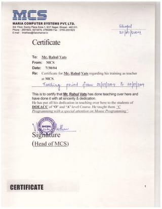 MCS_Traininging | PDF