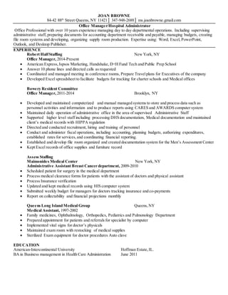 Robert Half Resume for Joan Browne | DOCX