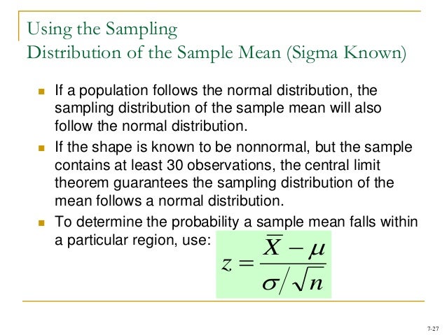 Sampling distribution