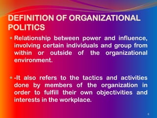 Organizational and Office Politics | PPTX