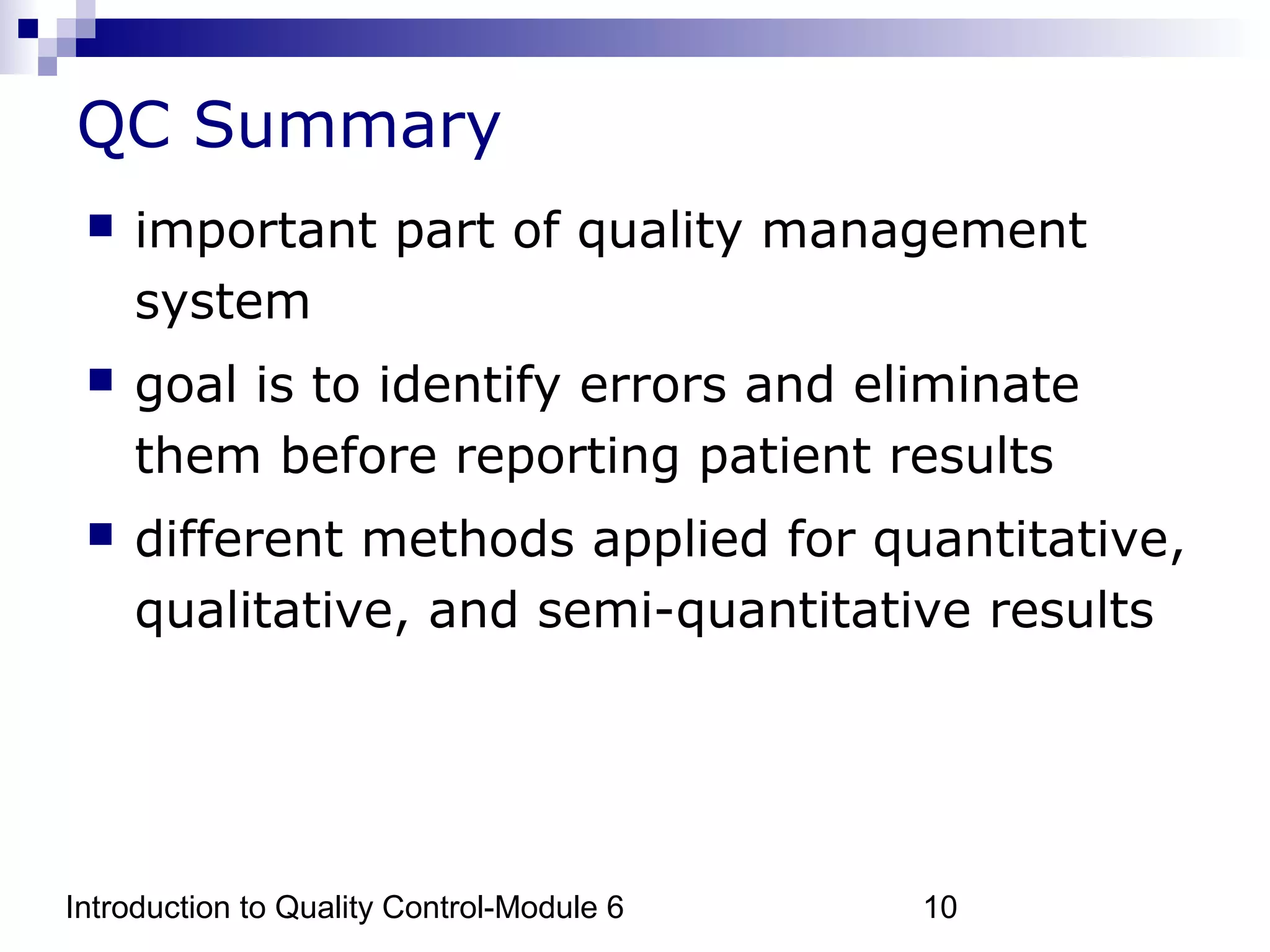 PPt on Qualituy Control | PPT