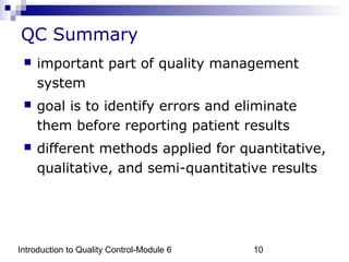 PPt on Qualituy Control | PPT