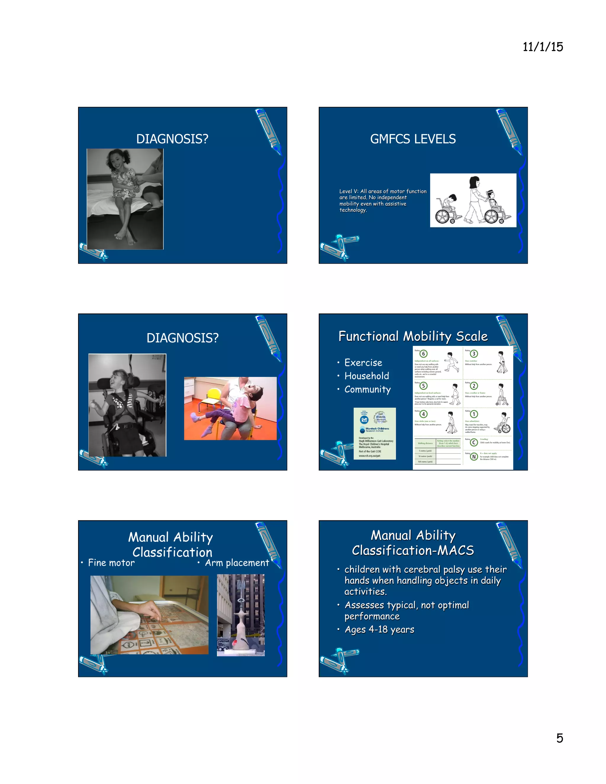 Clunical Classifications for Cerebral Palsy | PDF