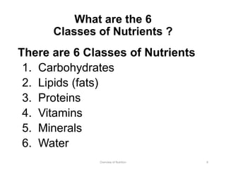 6 CLASSES OF NUTRIENTS | PPT