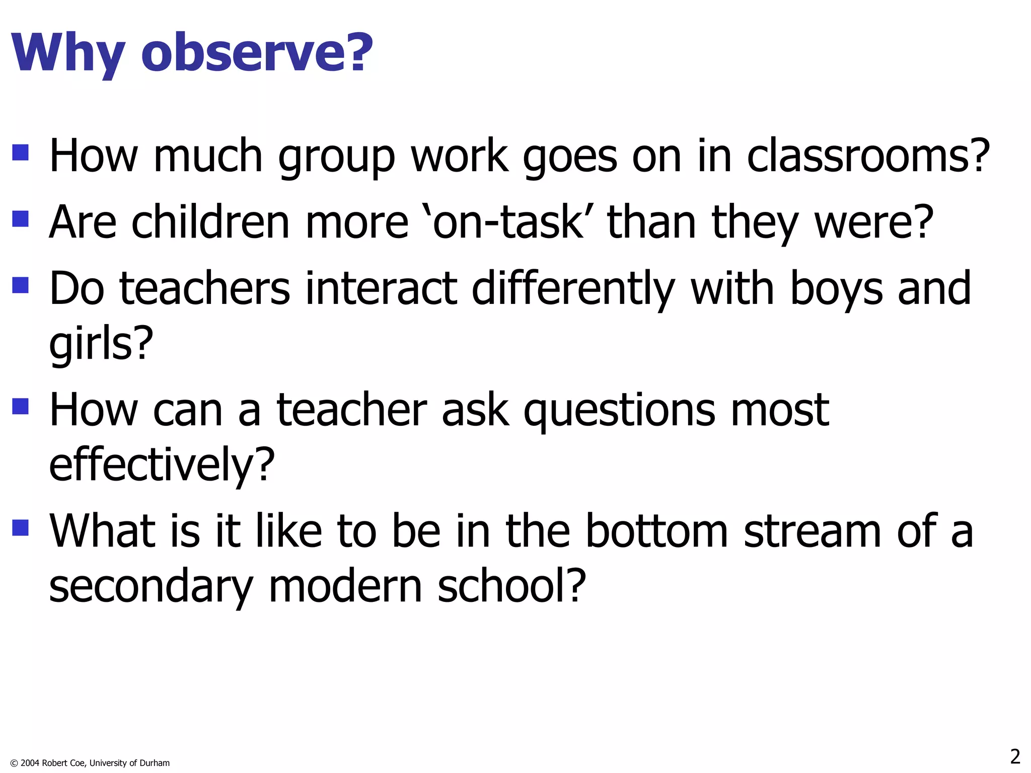 6 classroom observation | PPT