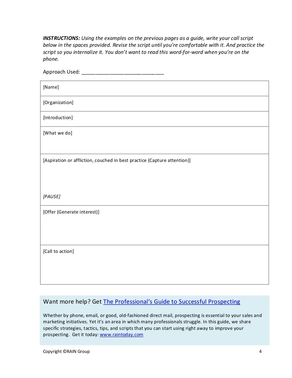 Cold Call Script Template Cold Call Script Template