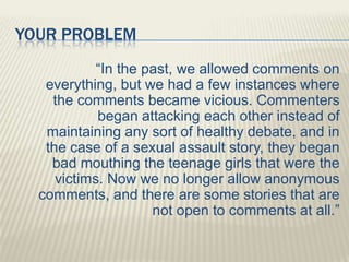 Comment management | PPTX | Internet | Computing