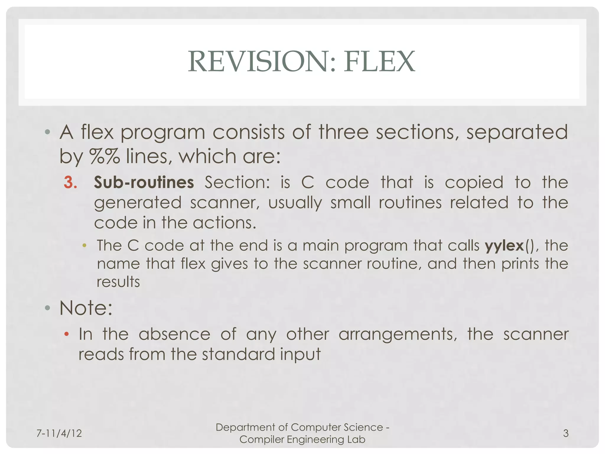 6 compiler lab - Flex | PPTX