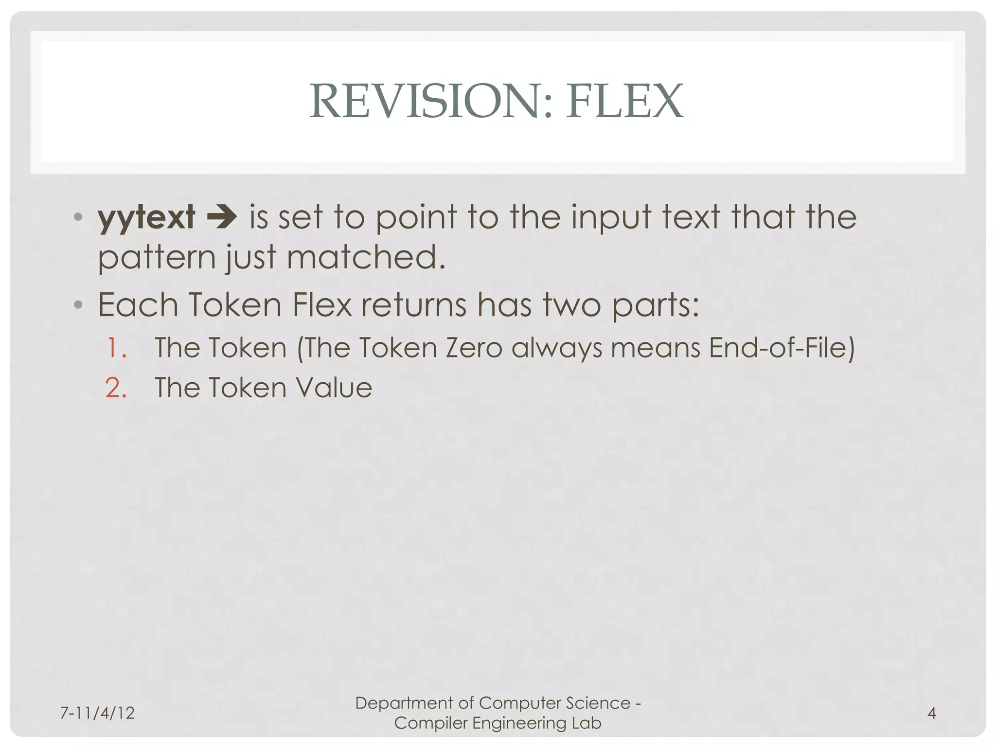 6 compiler lab - Flex | PPTX