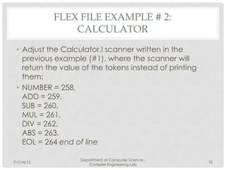 6 compiler lab - Flex | PPTX
