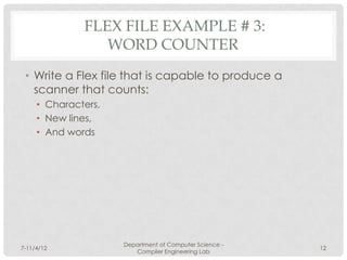 6 compiler lab - Flex | PPTX