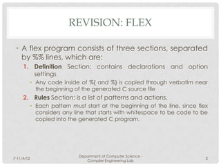 6 compiler lab - Flex | PPTX