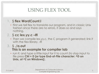 6 compiler lab - Flex | PPTX
