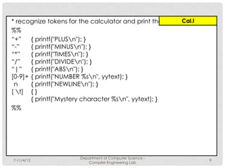 6 compiler lab - Flex | PPTX