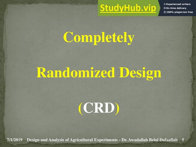 6 Completely Randomized Design (CRD) | PDF