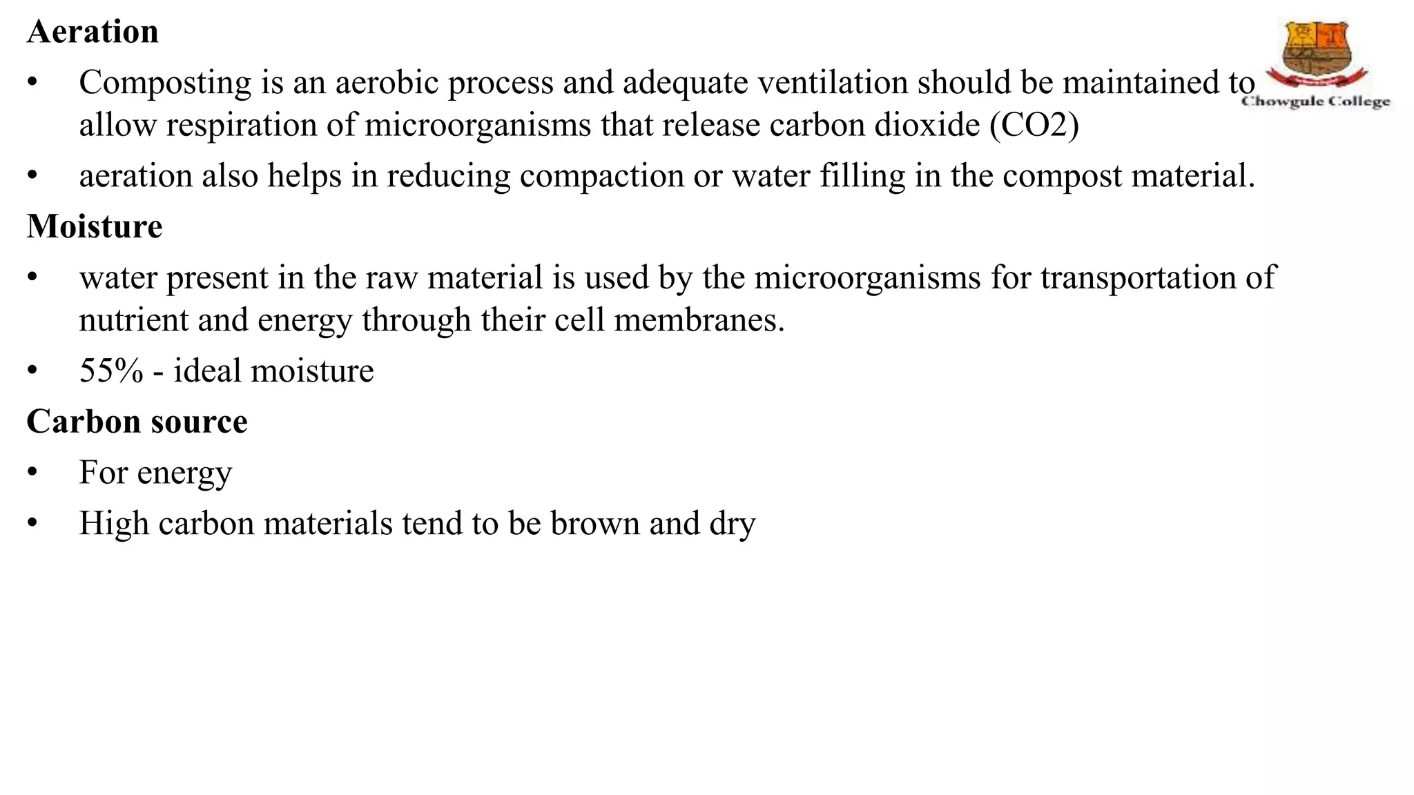 Composting: stages & factors affecting | PPTX