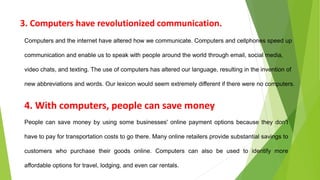 7 Reasons why computers are essential in today's world. | PPTX