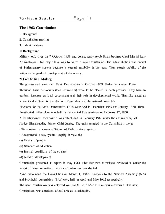 6 constitution of 1962 | DOCX | Civic affairs | Politics