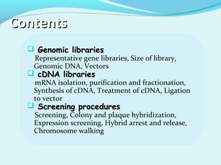 Genomic Library Construction