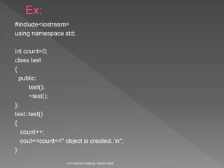 constructors and destructors in c++ | PPTX
