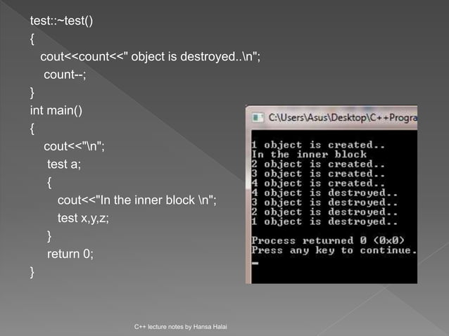 constructors and destructors in c++ | PPTX