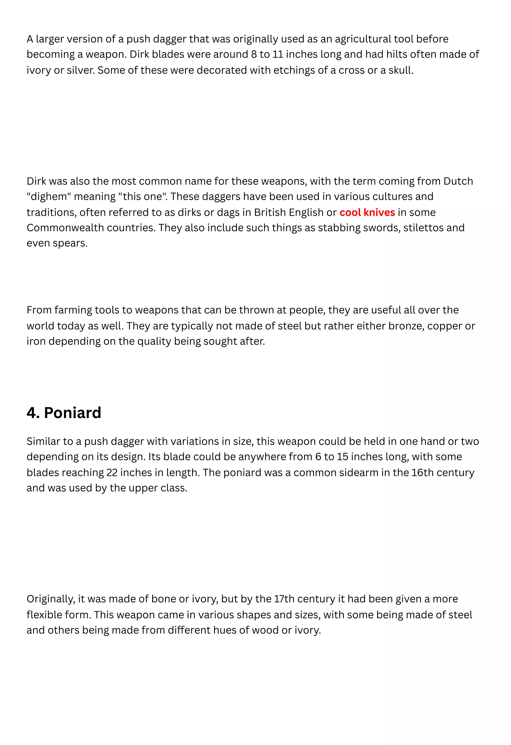 6 Cool Types of Daggers | PDF | Arms & Ammunition | Sensitive Topics