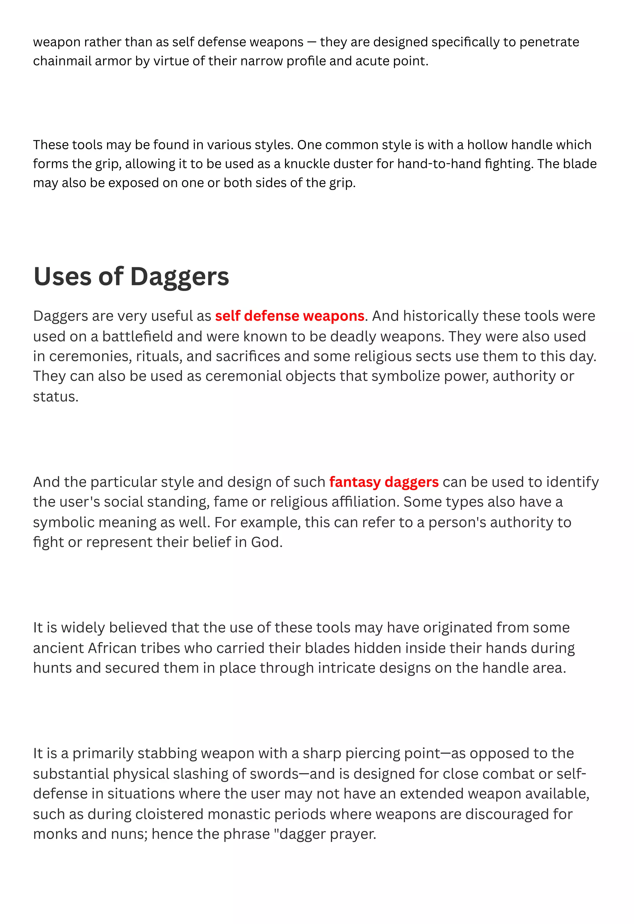 6 Cool Types of Daggers | PDF | Arms & Ammunition | Sensitive Topics