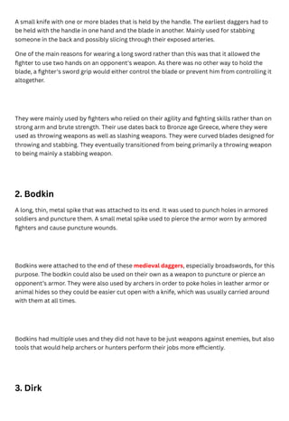 6 Cool Types of Daggers | PDF | Arms & Ammunition | Sensitive Topics