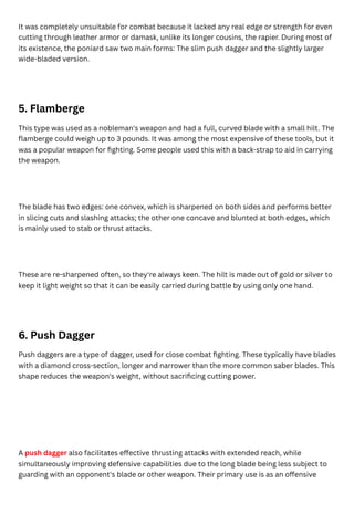 6 Cool Types of Daggers | PDF
