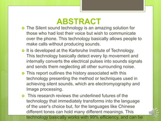 SILENT SOUND TECHNOLOGY | PPTX