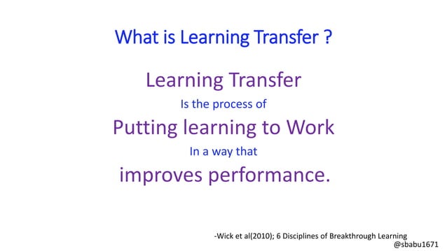 6 Disciplines of Breakthrough Learning | PDF