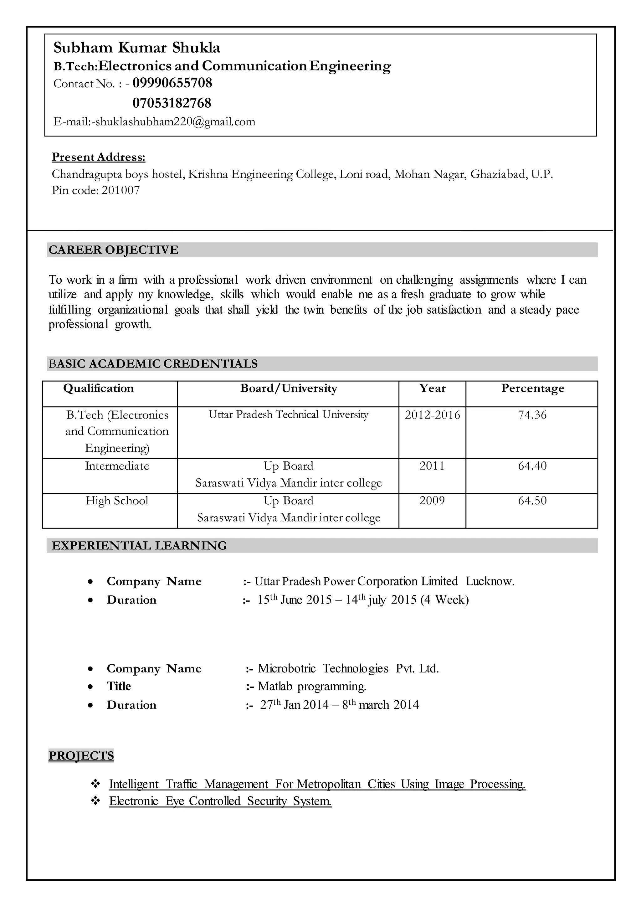 resume format | DOCX