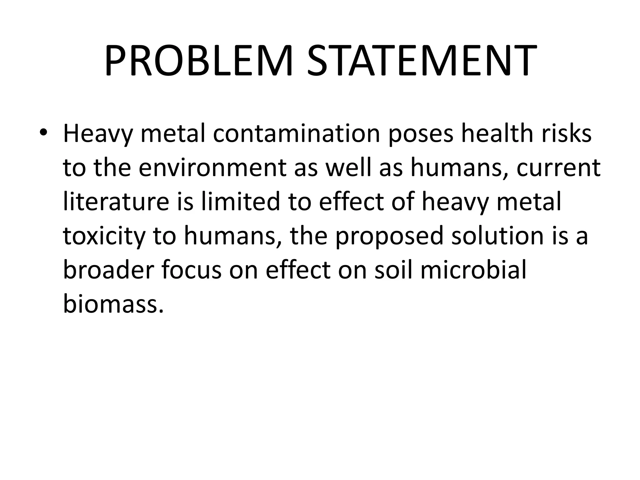 EFFECTS OF HEAVY METAL CONTAMINATION ON SOIL MICROBIAL | PPTX
