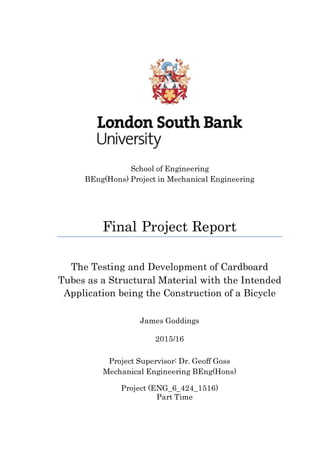 James Goddings 3131147 LSBU Final Pr | PDF