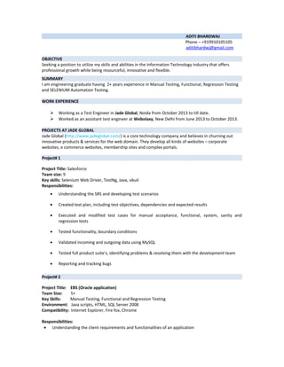 Aditi_Resume | PDF