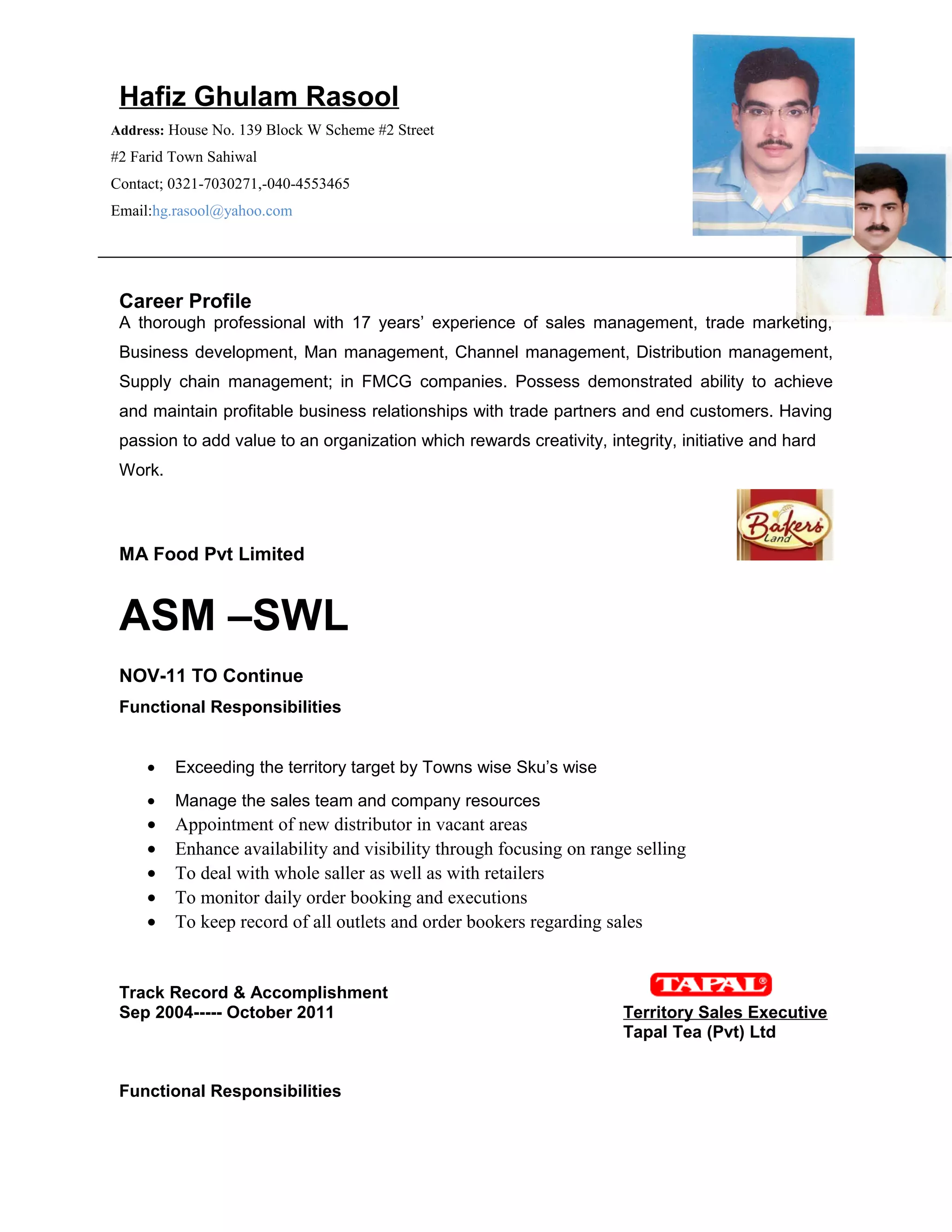 CV Hafiz Ghulam Rasool (1) (4) | DOC