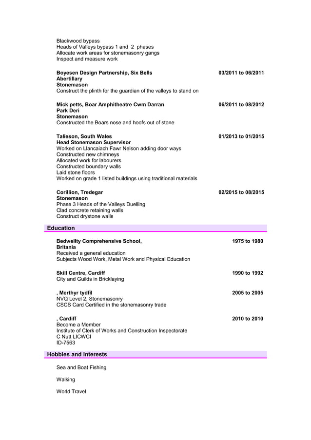 up to date cv | DOC | Civil Engineering Industry | Industries