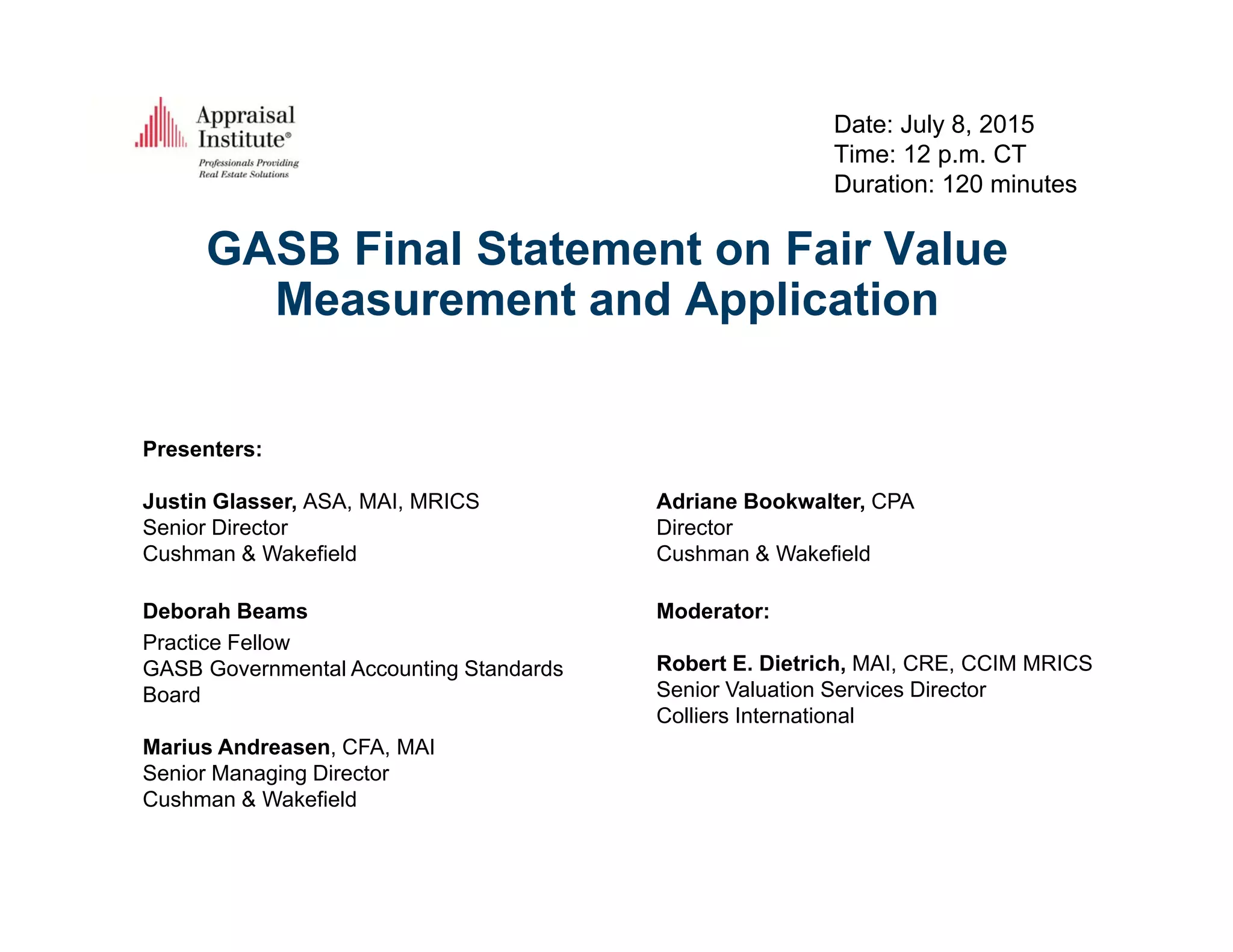 GASB 2015 Webinar Presentation - Final | PPT