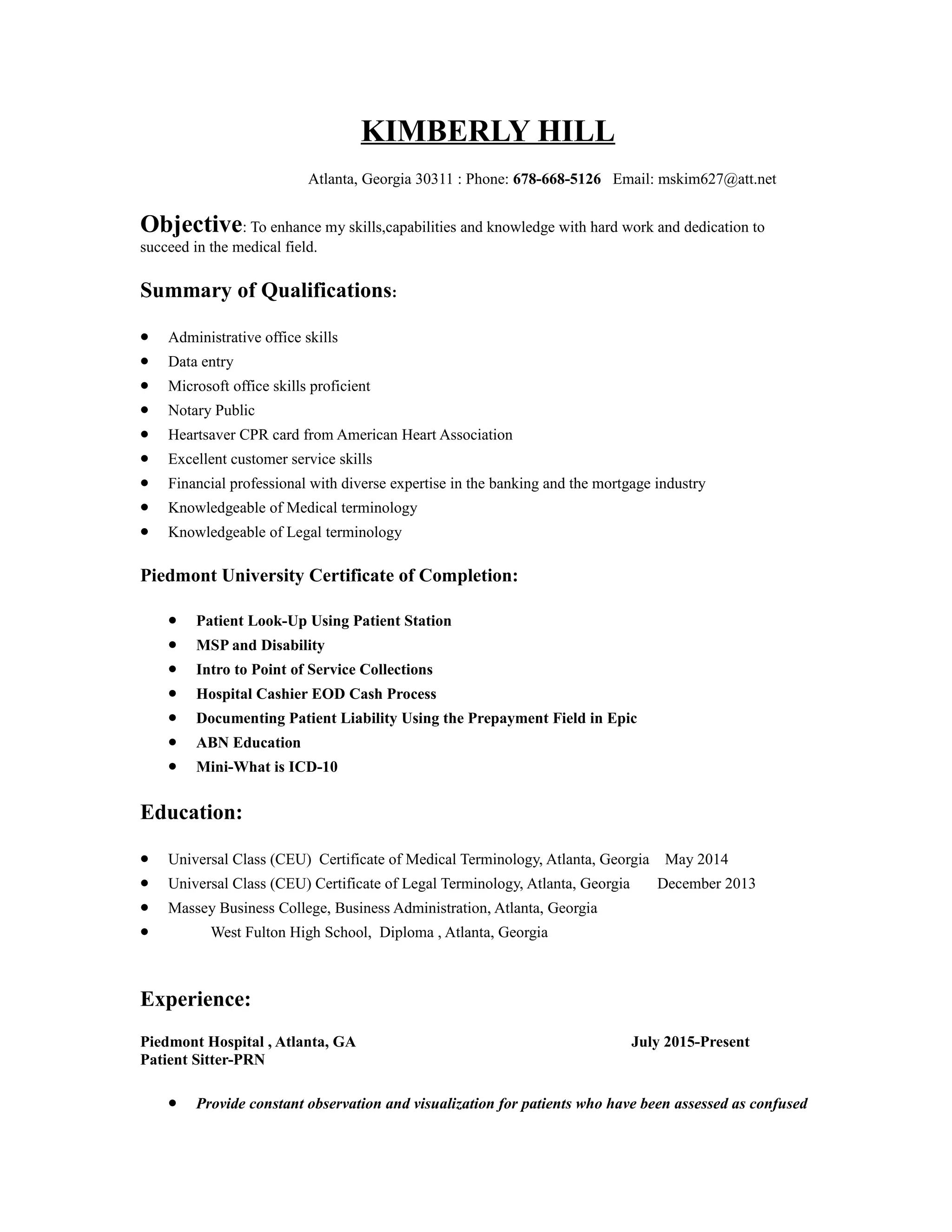Kimberly Hill Resume (4) | RTF