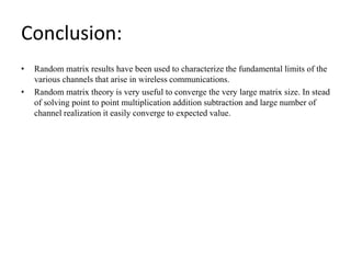Massive MIMO and Random Matrix | PPTX