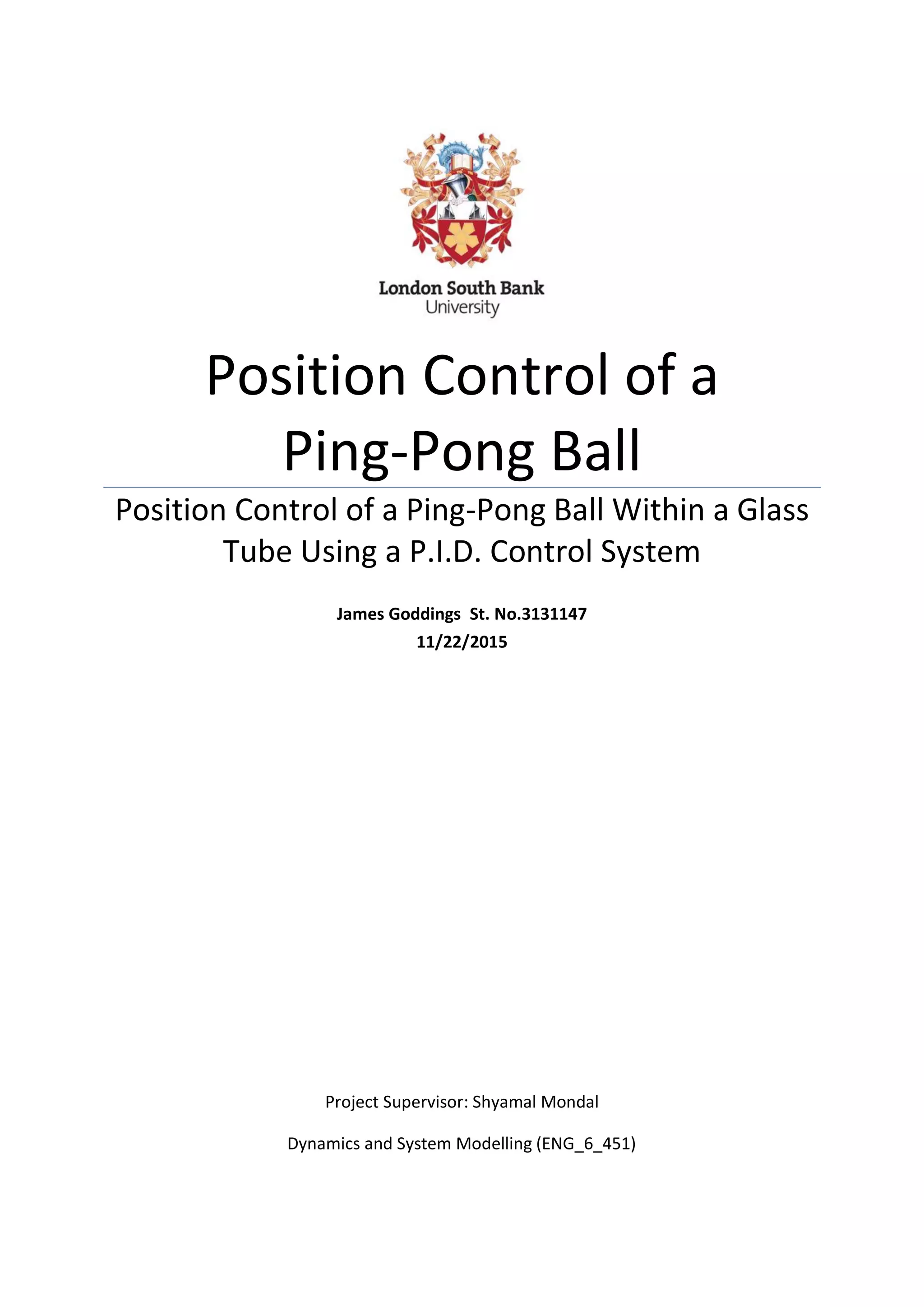 Position Control of PP ball | PDF