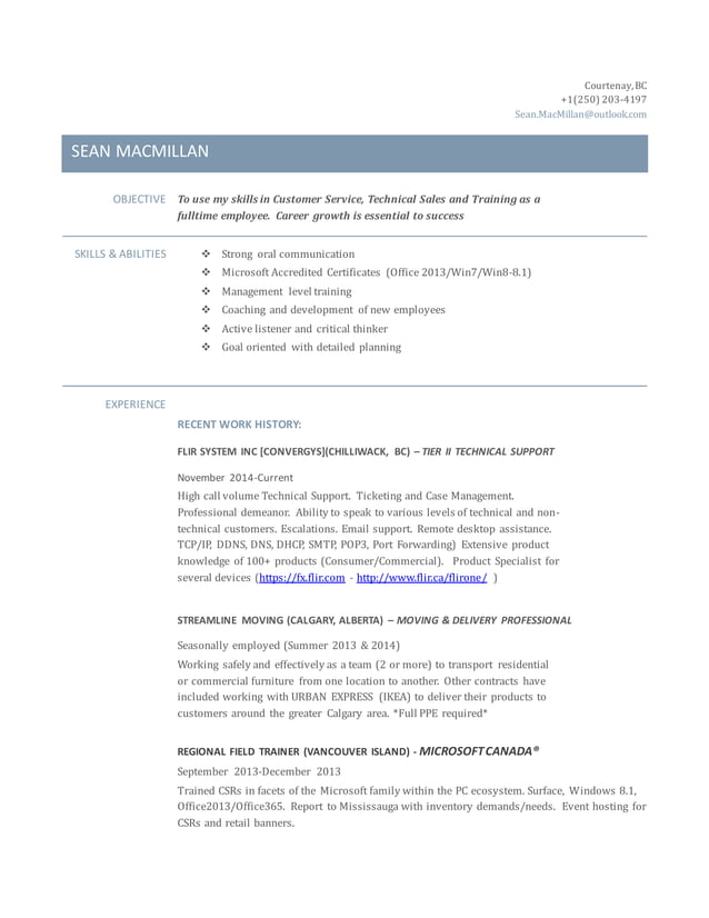 SeanM Resume2015 | PDF