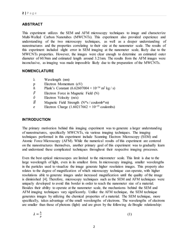 Examples of Various Imaging Techniques- SEM, AFM, TEM and Fluorescence ...